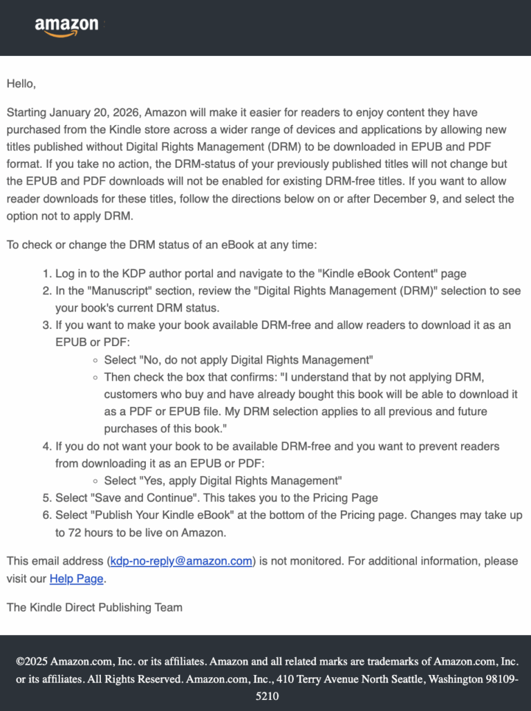 Amazon Update: Kindle Authors Can Allow EPUB and PDF Downloads ...